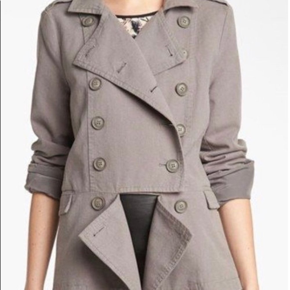 Leith Cutaway Officer Military Style Cotton Jacket - Gem